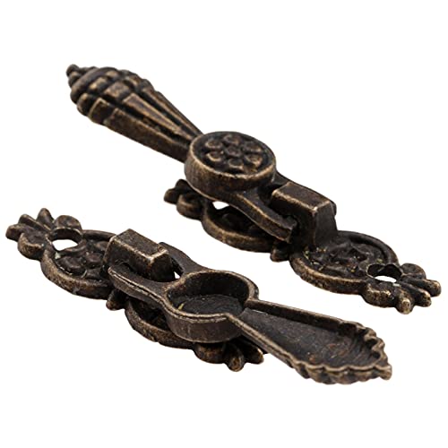 UNCRON Cabinet Handles,Drawer Handles,Dresser knobs,Hanging Pulls 2Pc Antique Furniture Handle Drawer Pull Cabinet Drawer Handle and Knob Kitchen Door Handle Furniture Knobs Wood Box Pull Handle