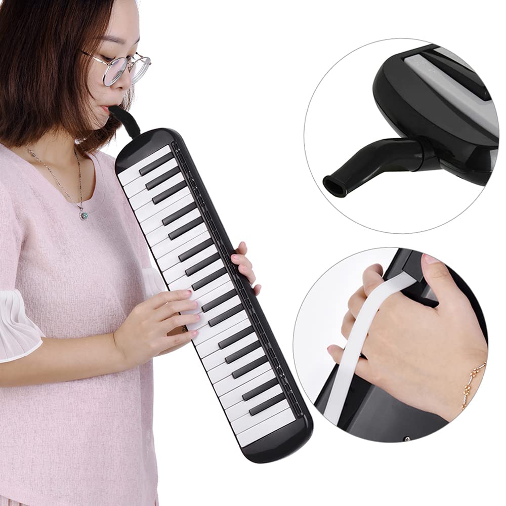 summina 37 Keys Melodica Pianica Piano Style Keyboard Harmonica Mouth Organ with Mouthpiece Cleaning Cloth Carry Case for Beginners Kids Musical Gift