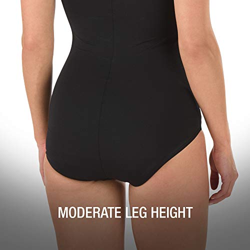 Speedo Women's Swimsuit One Piece Endurance+ Shirred Tank Moderate Cut New Speedo Black ,12