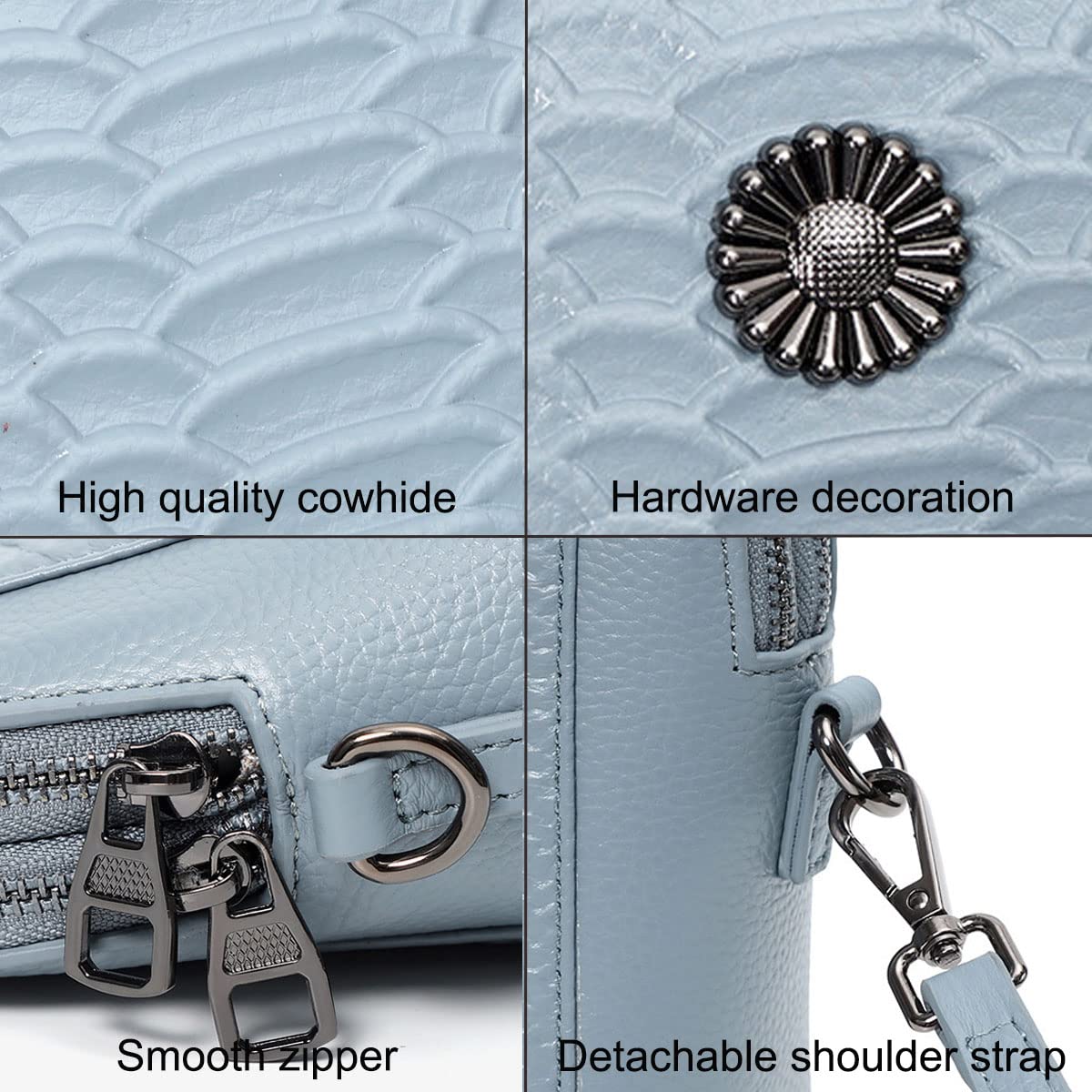YOUNXSL Cell Phone Purse,Cowhide Small Crossbody Bags for Women,Lightweight Crocodile Pattern Shoulder Bag for Ladies