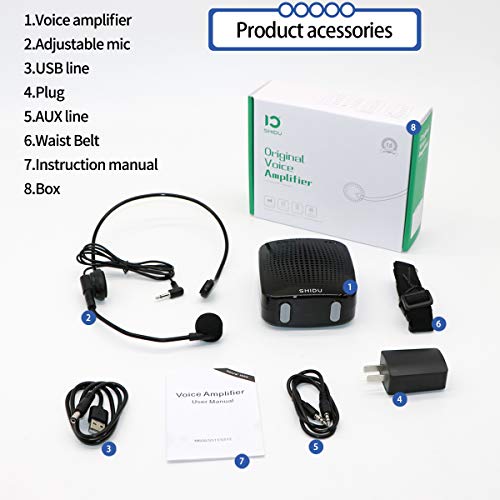 Voice Amplifier with Personal Microphone Headset, 15W Loudly High Fidelity Mini Voice Amplifier, Personal Pa System for Teachers Classroom, Meeting, Tour Guide, Yoga, Presentation, Coaches ect