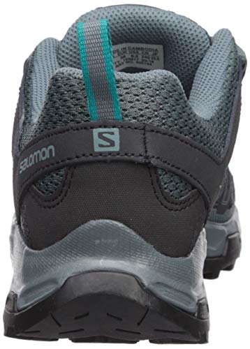 Salomon Pathfinder Hiking Shoes for Women, Stormy Weather/Phantom/Tropical Green, 10