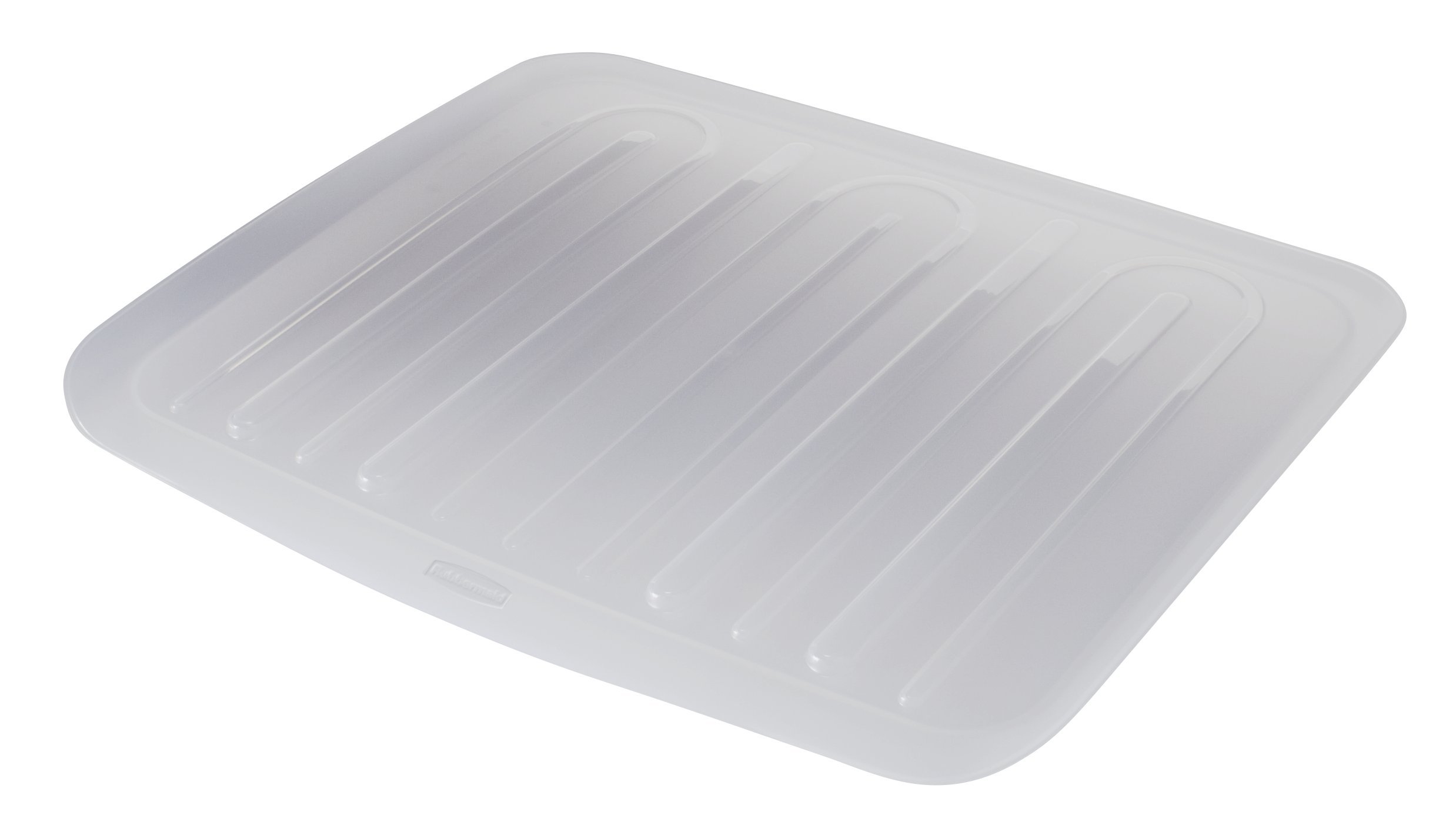 Rubbermaid Dish Bucket, 15.6-Quart, Clear,White & 18 in. L x 14.7 in. W x 1.3 in. H Clear Plastic Dish Drainer
