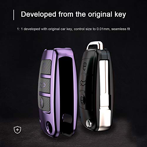 shunyang Compatible with Key Fob Case Cover for A1 A3 A4 A5 A6 Q2 Q3 Q7 TT S3 R8
