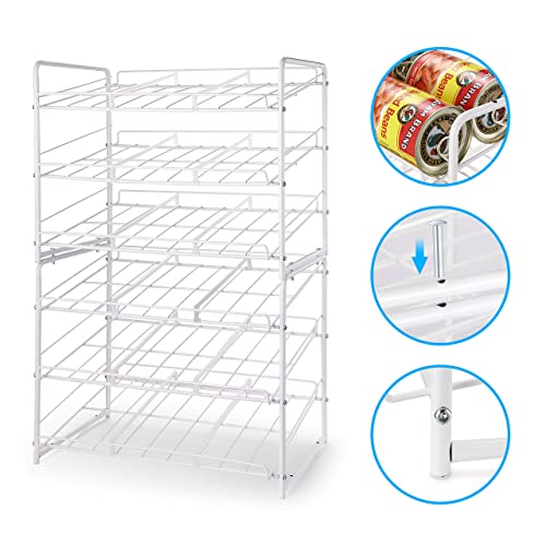 Simple Trending 2 Pack Can Rack Organizer, Stackable Can Storage Dispenser Holds up to 72 Cans for Kitchen Cabinet or Pantry, White