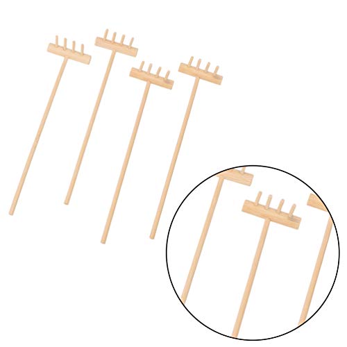 STOBOK Mini Zen Garden Rake Tool Zen Garden Sand Bamboo Tabletop Meditation Feng Shui Decor 4pcs
