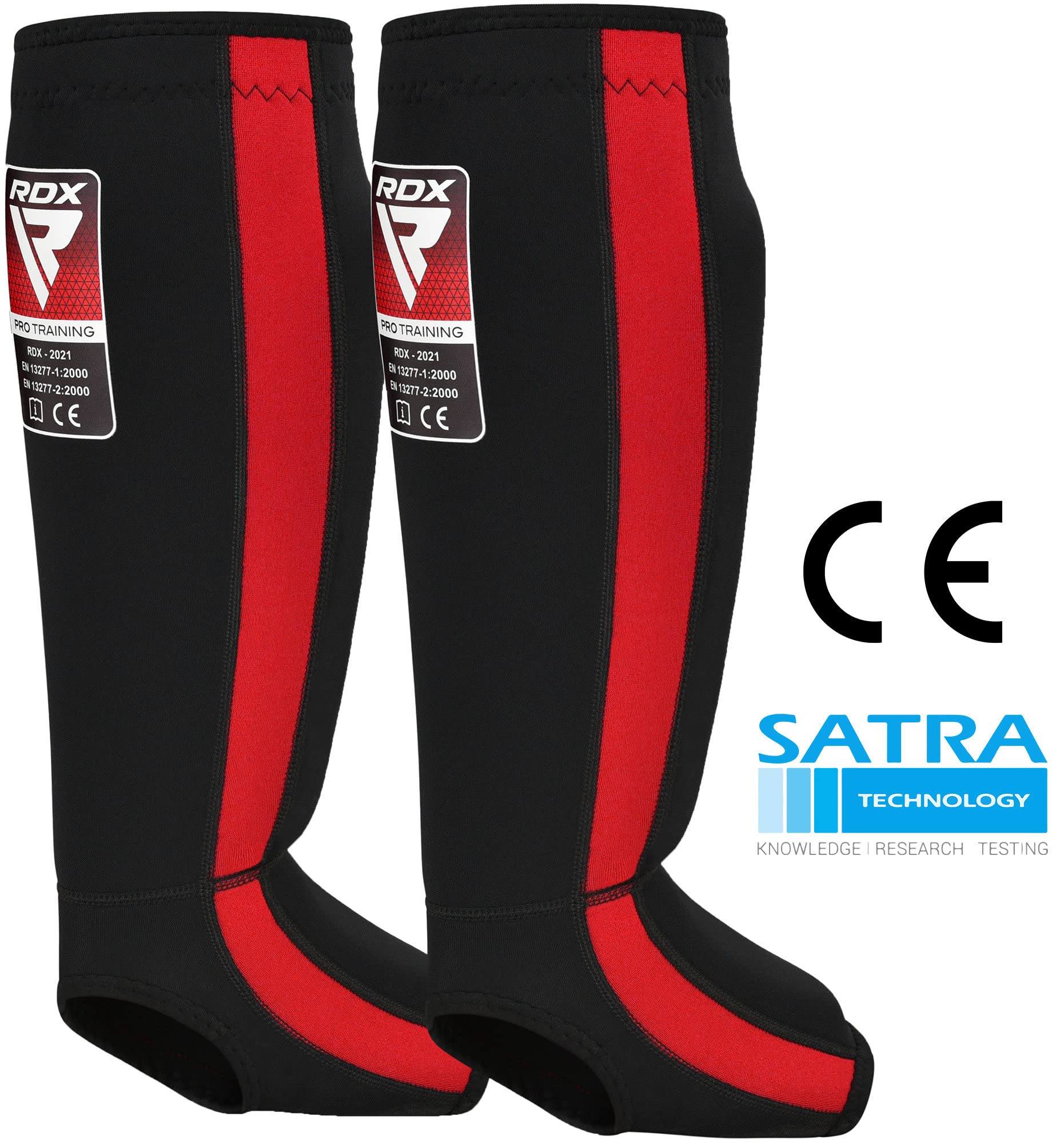 RDX Neoperene MMA Shin Instep Pads Leg Guard Muay Thai Boxing Training Protective Gear Kickboxing (CE Certified by SATRA)