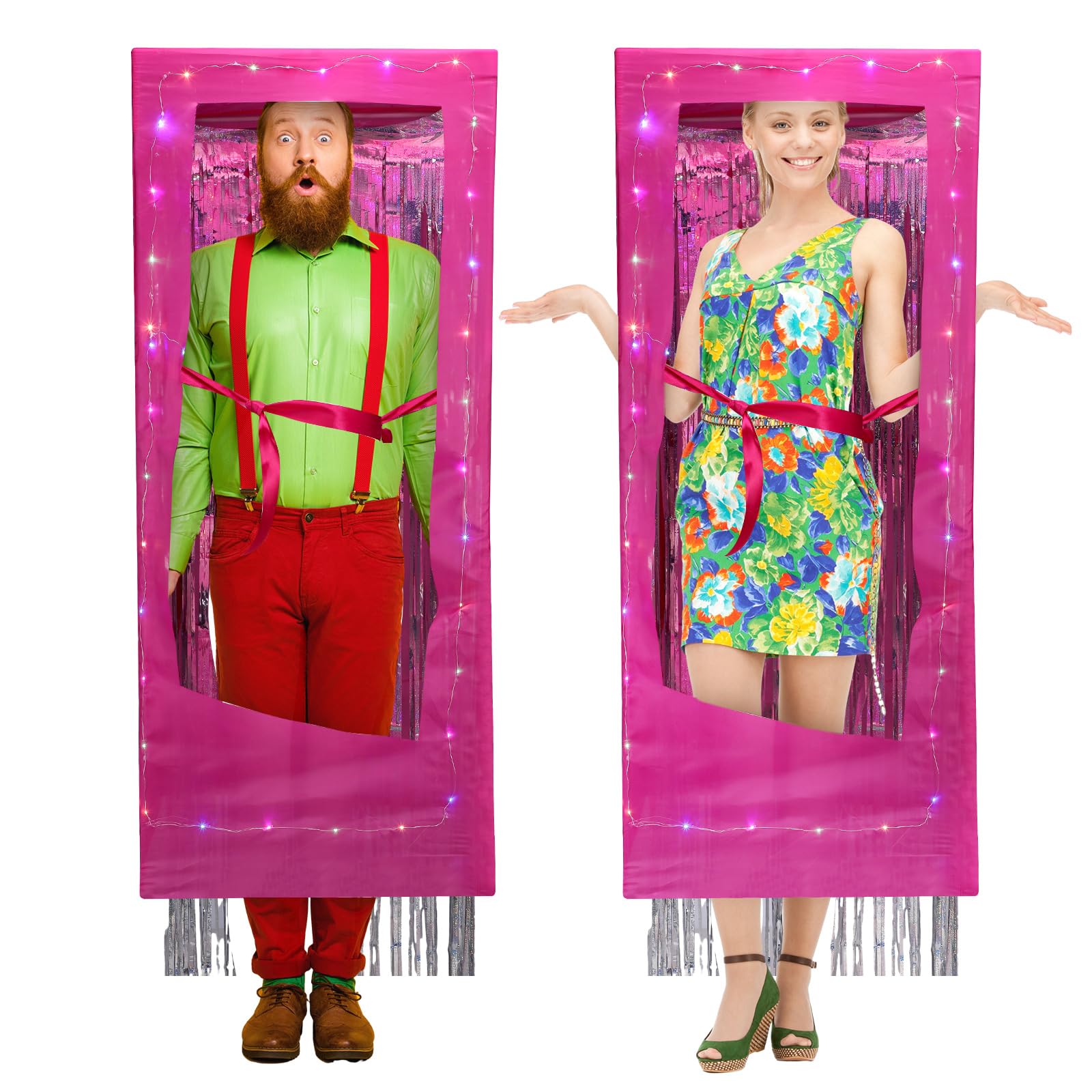 Poen 2 Pcs Adult Women Halloween Costumes Doll Box Accessory for Halloween Parties, Wrinkle and Shrink Resistant Polyester (Pink)