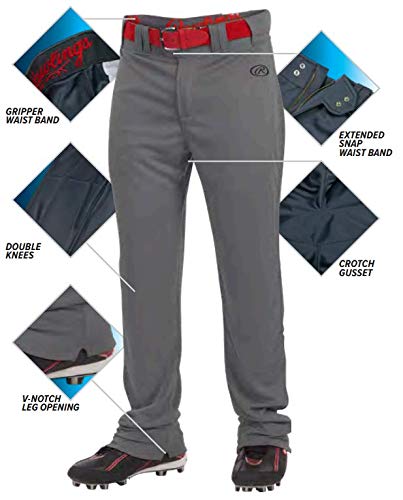 Rawlings | LAUNCH SERIES Full Length Baseball Pants | Youth X-Large | Grey