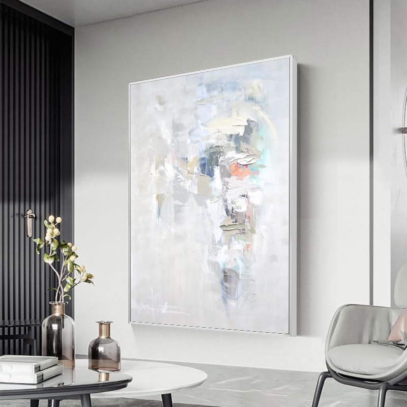 Oil Painting Modern Handmade Palette Knife Classical Flowers Oil Painting Wall Decorative No Frame Textured Canvas Wall Art Home,31inx47in,No Frame