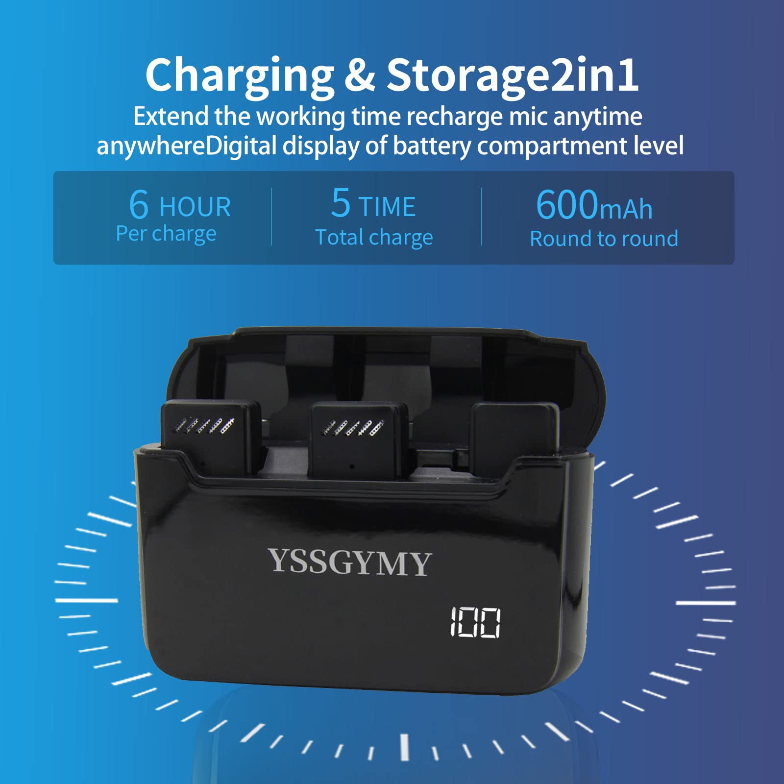 YSSGYMY Wireless Lavalier Microphone for iPhone iPad Android Lapel Mic for Laptop/Computer/USB C,Plug-Play,65ft with Charging Case for Video Recording Interview YouTube Podcast Live