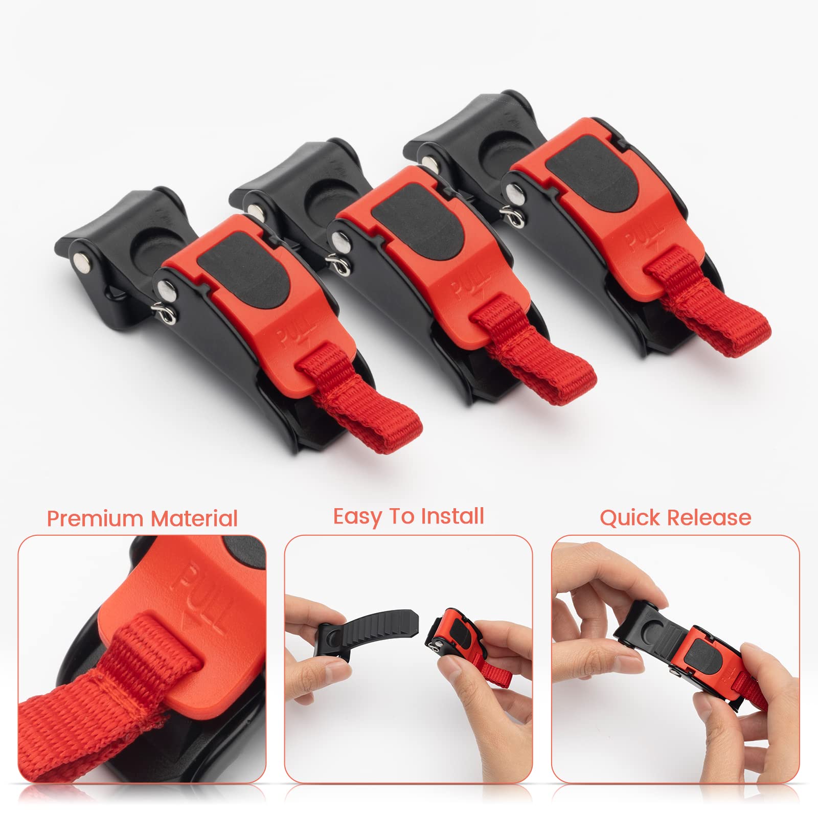 RMISODO 4 Pieces Motorcycle Helmet Buckles Clip Plastic Motor Bike Speed Chin Strap Quick Release Buckle Chin Strap Replacement Buckles Button Pull Buckles for Crash Helmet
