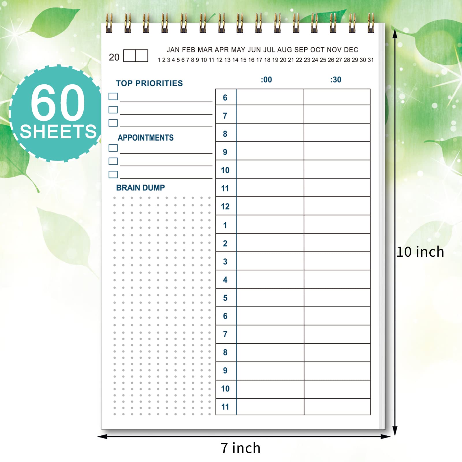 Time Blocking Planner 2023,To Do List Notepad with Priorities,Hourly Scheduler and Notes with PVC Covers,Spiral Bound Daily Planner Notepad to Do Notebook for Adults Kids Classroom Office,7x10 Inch
