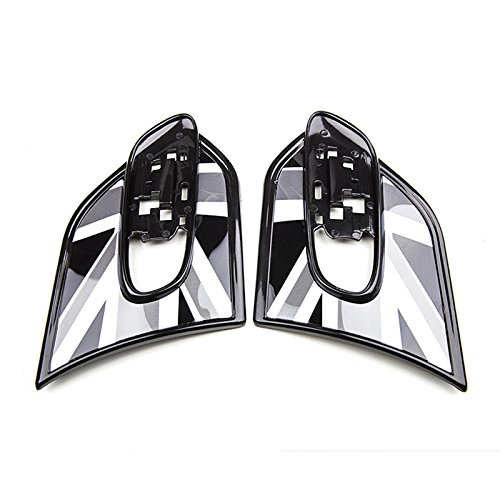 Side Scuttle Lamp Light Pattern Fender Panel Frame Cover Trim ABS for Mini Cooper F55 Hardtop F56 Hatchback ((Union Jack Black)