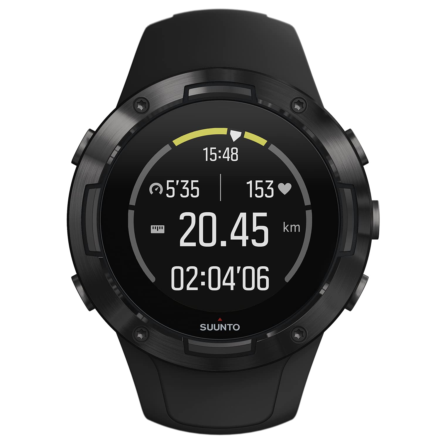 Suunto 5 Lightweight and Compact GPS Sports Watch with 24/7 Activity Tracking and Wrist-Based Heart Rate, All Black, One Size, Strap