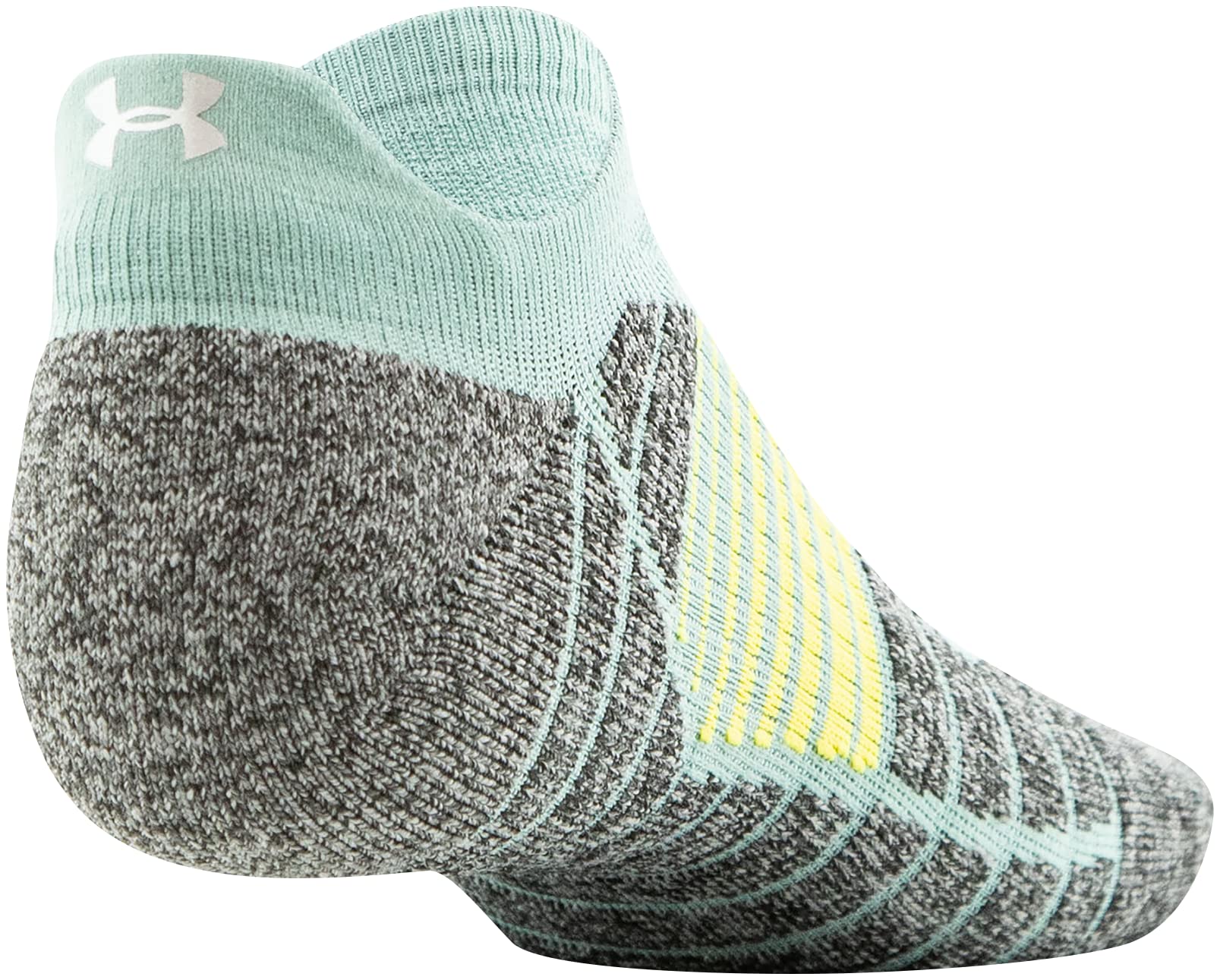 Under Armour Adult Elevated+ Performance No Show Socks, 3-Pairs, Fresco Green Assorted, Large