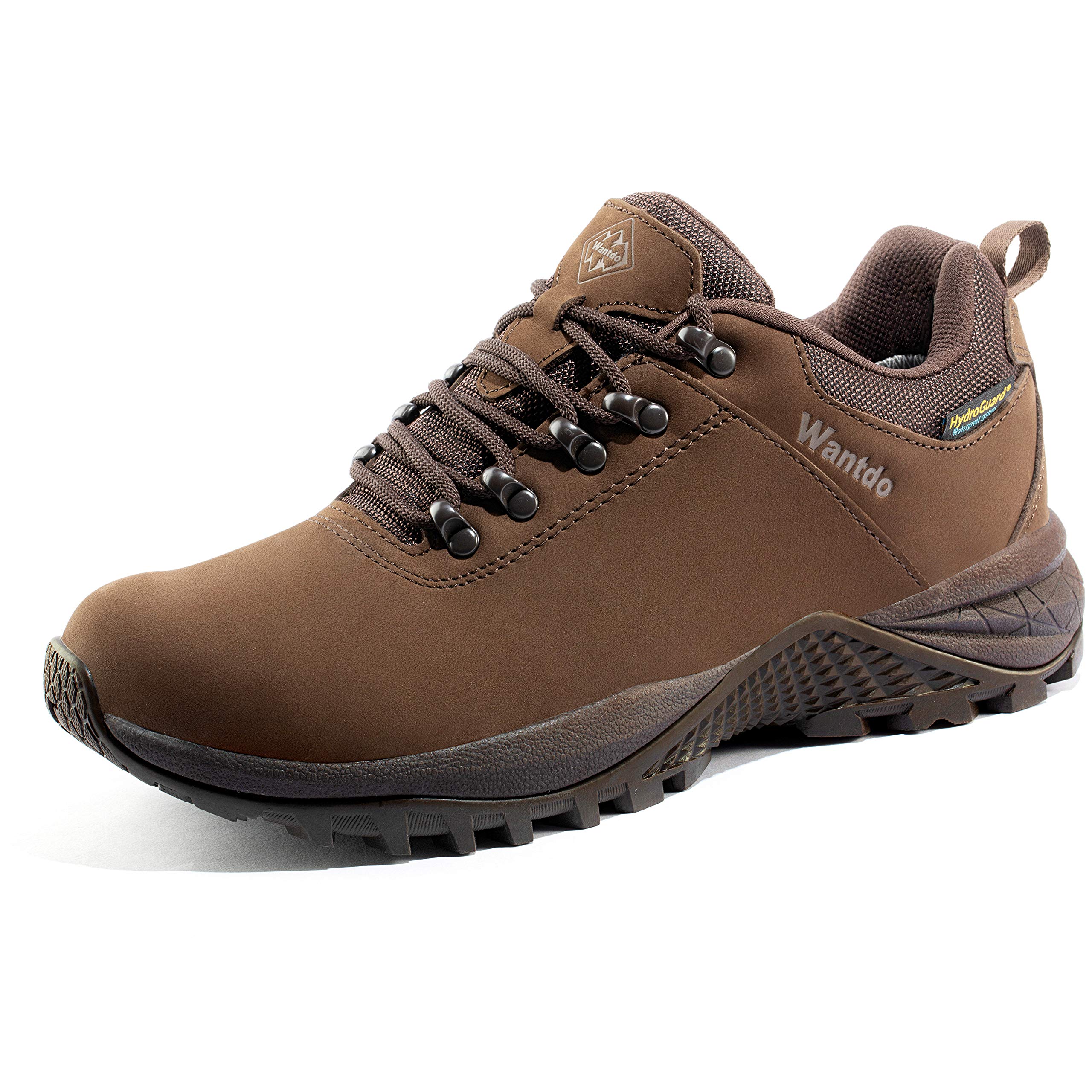 wantdo Women's Work Sneaker Low Cut Hiking Boots Hydroguard Waterproof Backpacking Shoe Brown 9 M US