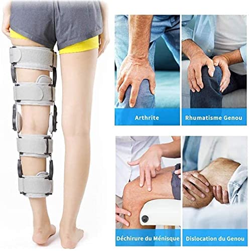 XBJYDMBDD ROM Knee Brace Hinged Knee Brace Adjustable Knee Splint ROM Knee Orthosis Fixator Stabilizer Postoperative Arthritis Ligament Injury Protector Knee Support Leg Adjustable Knee Immobilizer