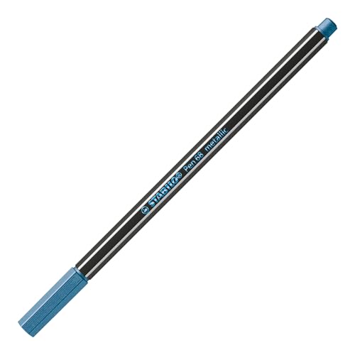STABILO Metallic Premium Felt Tip Pen Pen 68 Metallic - Tin of 6 - Assorted Colours
