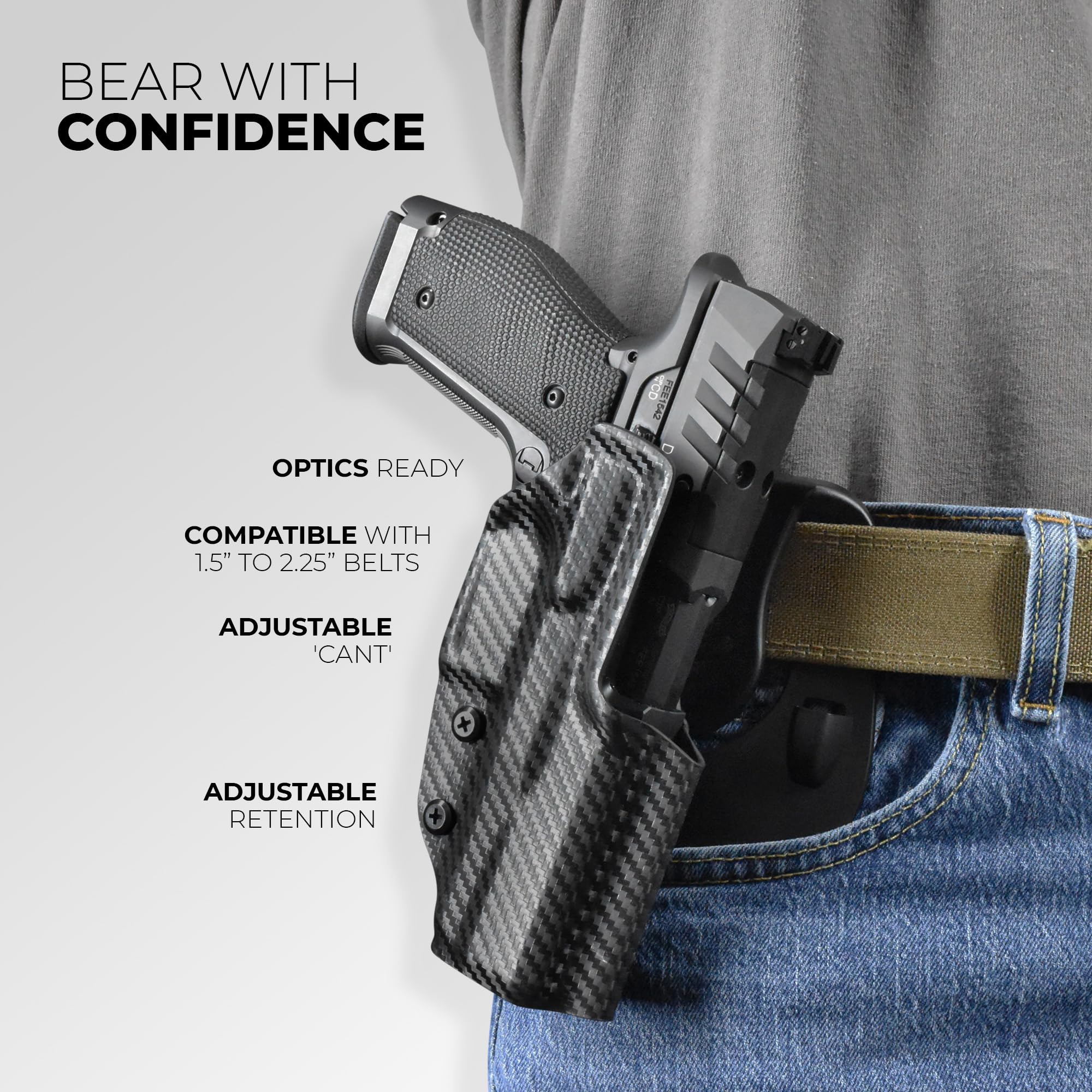 OWB Paddle Holster fits Beretta APX A1 Full Size (Black, Right-Hand Draw)