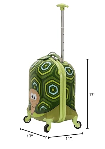 Rockland Jr. Kids' My First Hardside Spinner Luggage, Turtle, Carry-On 19-Inch, Telescoping Handles