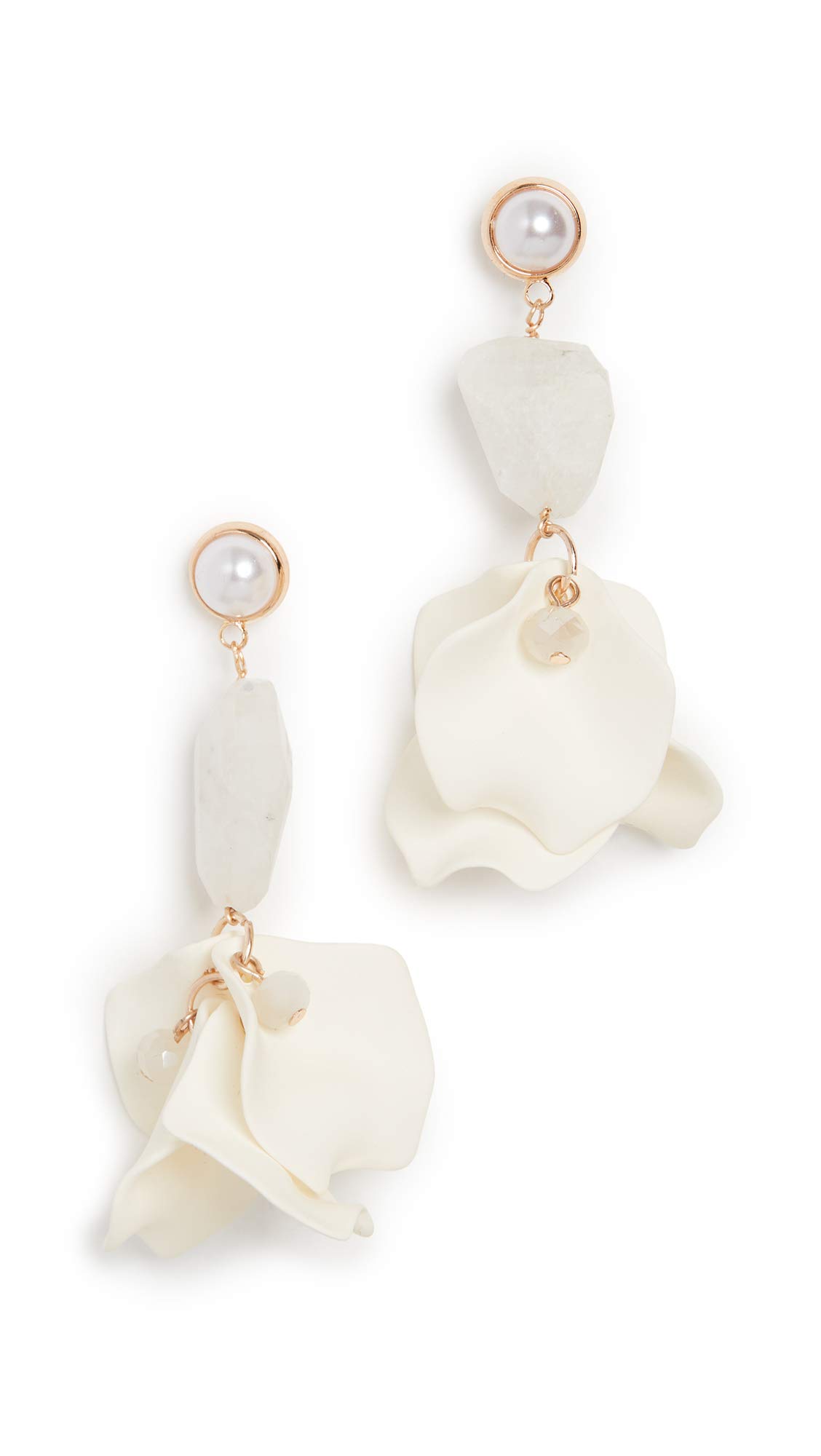 SHASHI Women's Orchid Earrings, White, One Size