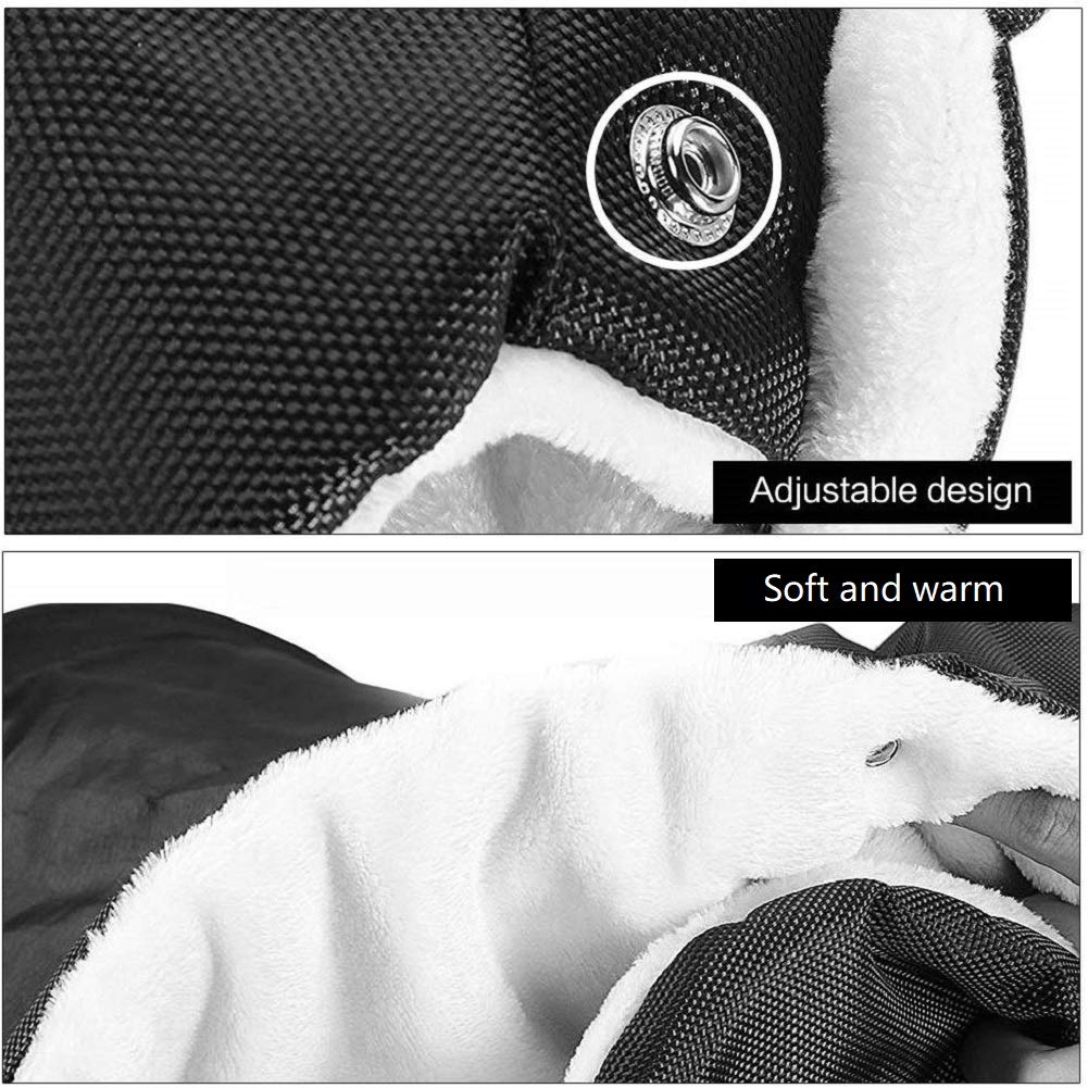 Stroller Gloves Hand Muff for Pushchair Extra Thick Winter Pram Muff Red Anti-Freeze Windproof Snowproof Oxford Handlebar Muffs, Gift for Mom Come with 2-Pack Stroller Hooks, by Aosbos