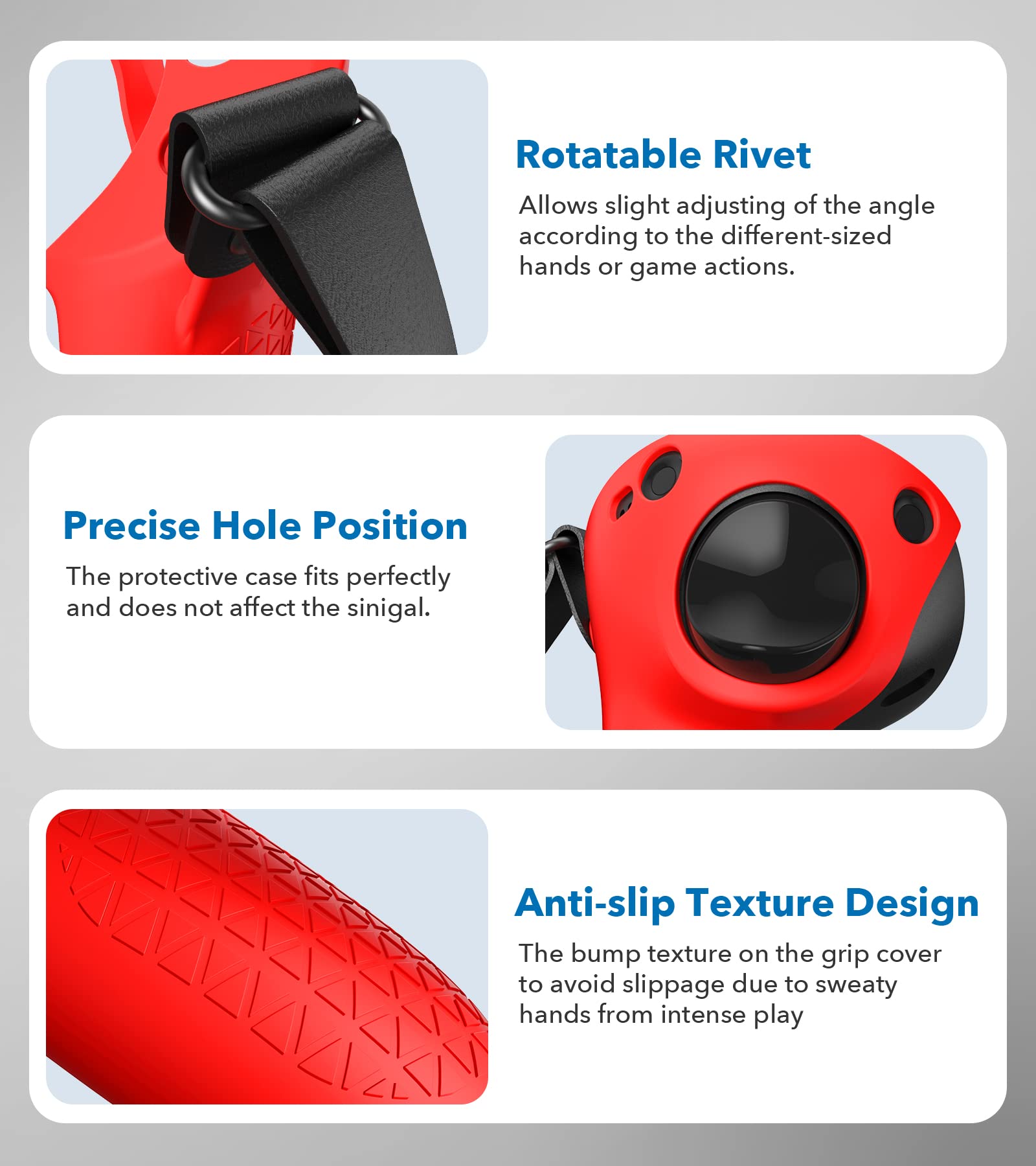 YRXVW Controller Grips Cover for Meta/Oculus Quest Pro, Silicone Hand Touch Grips Unibody Design with Adjustable Knuckle Strap Compatible with Quest Pro Accessories (Red)