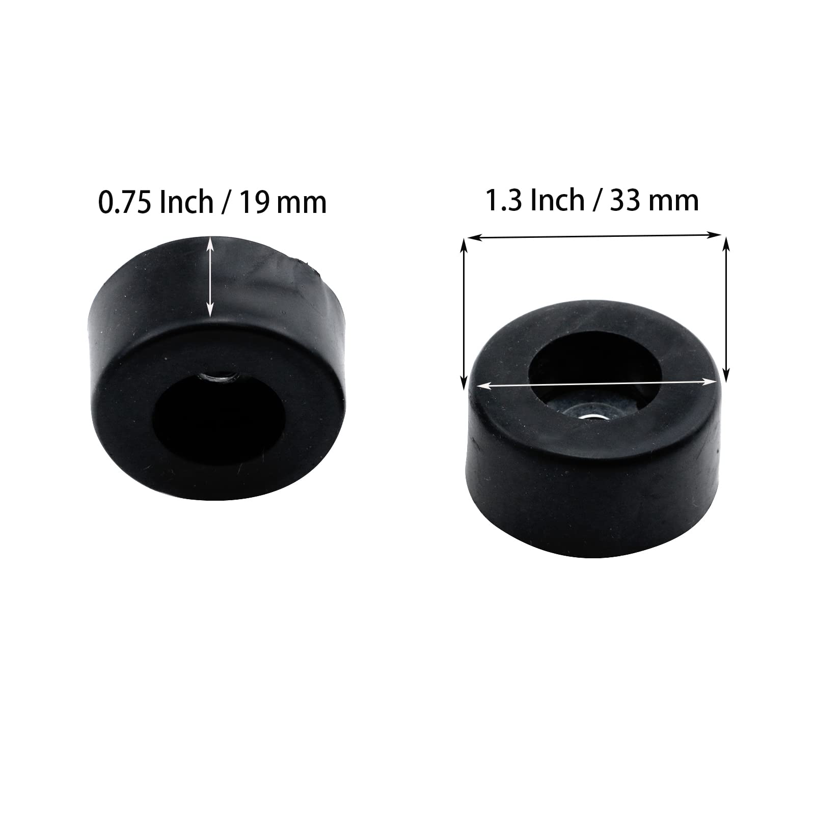 Woogim Hardware 20 Pack 1.3 * 0.7 Inch Black Rubber Non Slip Feet Pads for Case Amplifier Cabinet Speaker