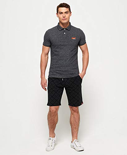Superdry Mens Orange Label Jersey Polo Shirt Volcanic Black Feeder Size XXL