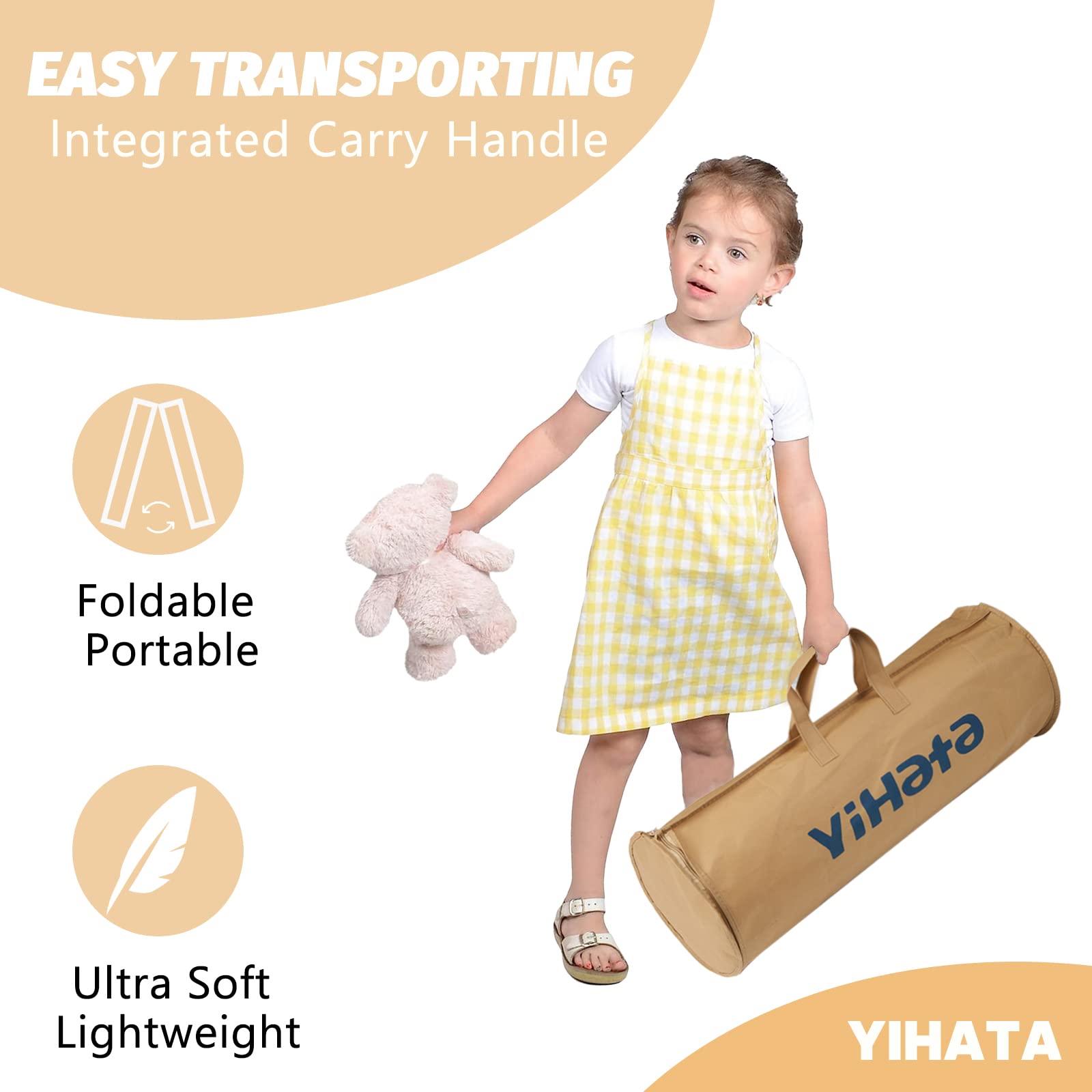 YIHATA Bed Rail for Toddlers 2 in 1 Foldable Bed Bumper Kids Foam Bed Bumper Safety Bed Rail for Toddlers with Non-Slip Machine Washable Cover Bed Side Rail for Queen, King, Twin Bed(1 Pack)