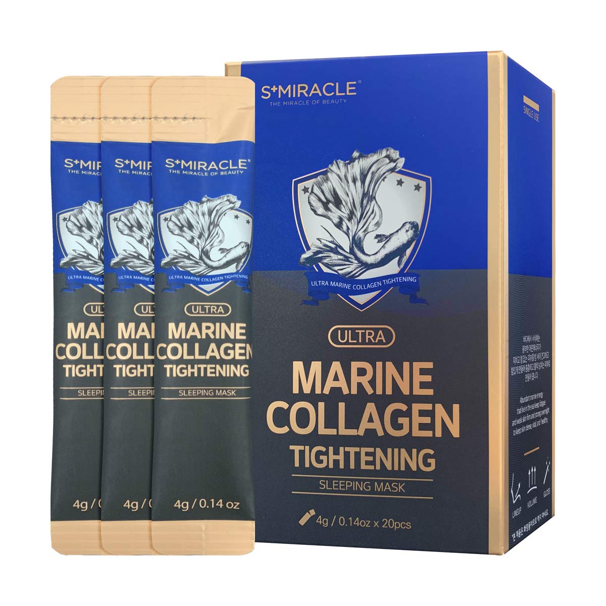S+MIRACLE Ultra Marine Collagen Tightening Sleeping Mask (Disposable Pouch Type 20 Pack)