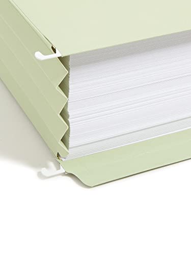 Smead FasTab Hanging Pocket with Full-Height Gusset, 3-1/2" Expansion, 1/3-Cut Built-in Tab, Letter Size, Moss, 9 per Box (64222)