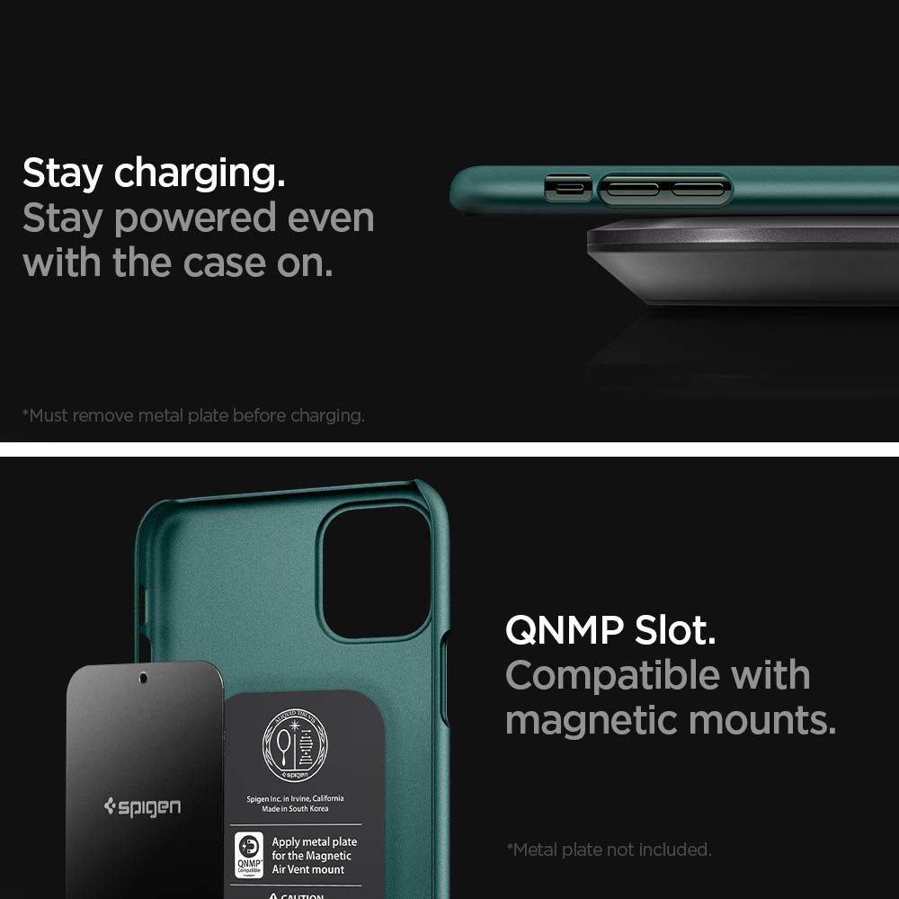Spigen Thin Fit Designed for iPhone 11 Pro Case (2019) - Midnight Green