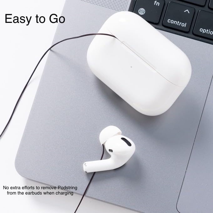 Podstring Anti-lost strap for Airpods Pro 1st generation and wireless in-ear earbuds (only double ear, not for Airpods Pro 2nd & 3rd) (white)