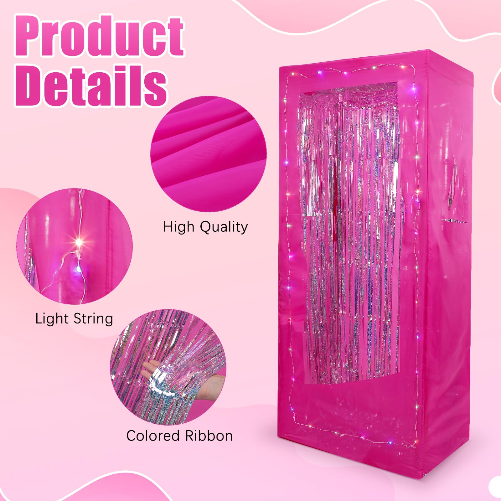 Poen 2 Pcs Adult Women Halloween Costumes Doll Box Accessory for Halloween Parties, Wrinkle and Shrink Resistant Polyester (Pink)