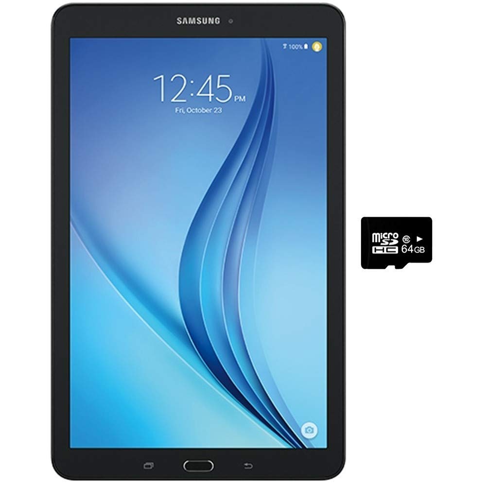 Samsung Galaxy Tab E (16GB) 9.6" Display, 7300mAh Battery, Android (Wi-Fi Only) Tablet SM-T560N - Black (16GB + 64GB SD Bundle) (Renewed)