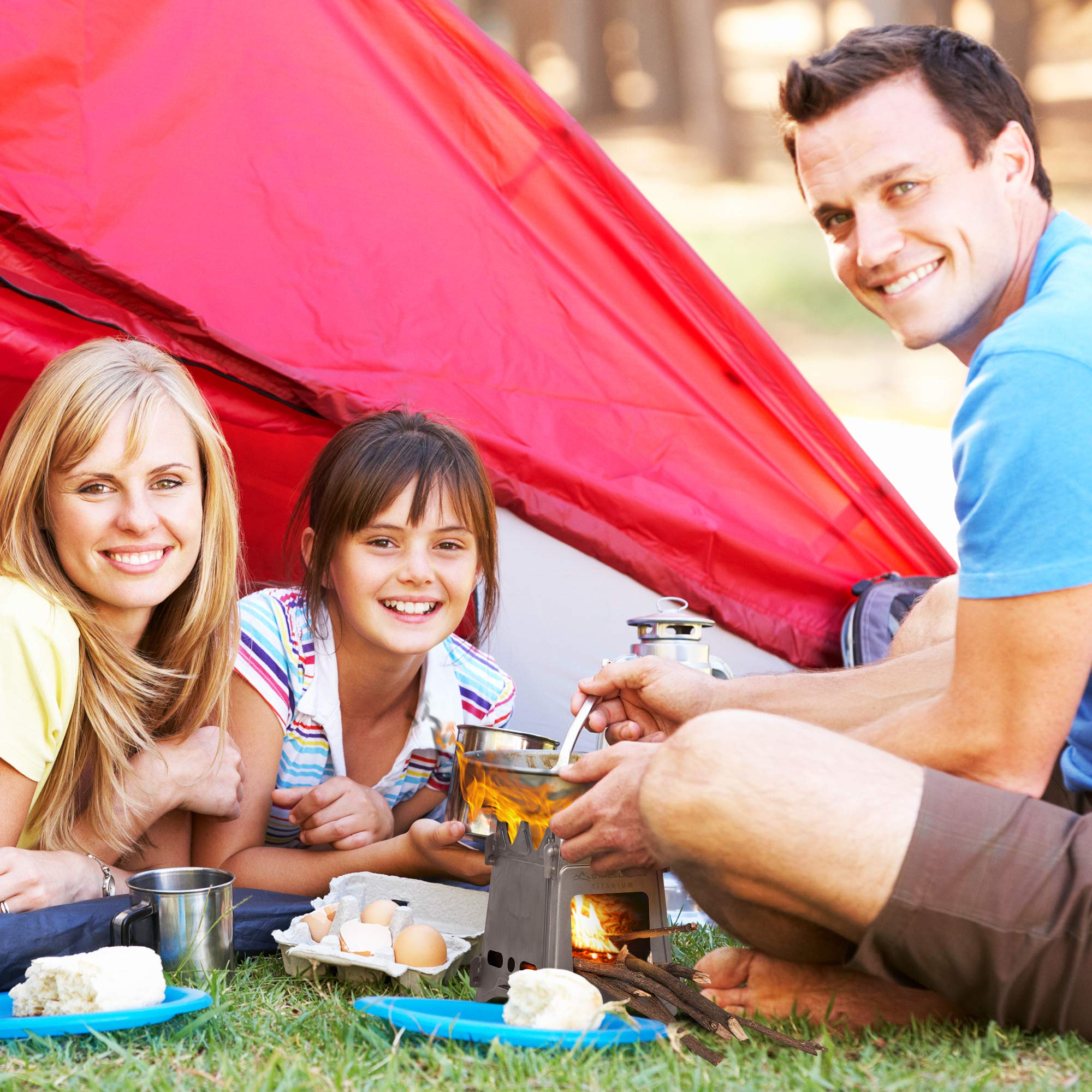 STADELHORN Titanium Minimalist Wood Stove Ultralight 100% Pure Titanium Portable & Foldable for Camping, Backpacking, Hiking, and Bushcraft Survival. Stronger and Lighter vs Steel, weighs only 7.3 oz.