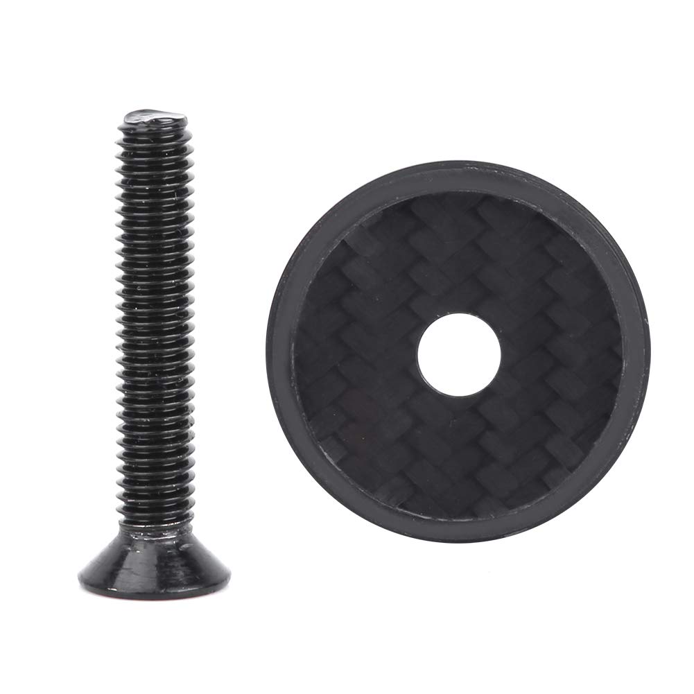 Ueohitsct Carbon Fiber Bicycle Stem Headset Top Cap with Screw for Mountain Bike