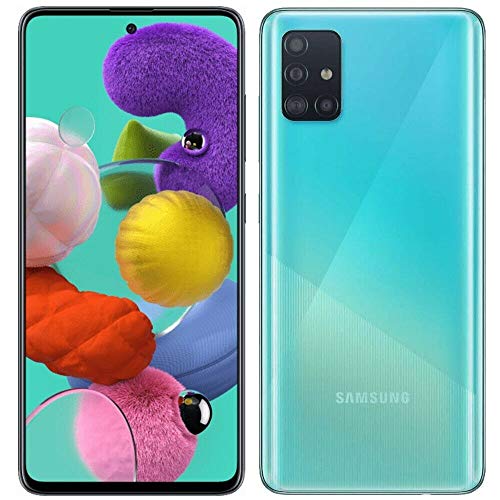 Samsung Galaxy A51 A515F 128GB DUOS GSM Unlocked Phone w/Quad Camera 48 MP + 12 MP + 5 MP + 5 MP (International Variant/US Compatible LTE) - Prism Crush Blue