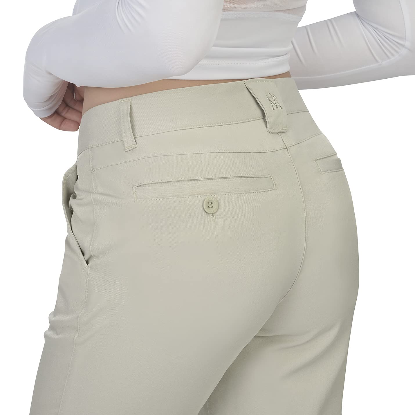 Women's Golf Pants Stretch Lightweight Straight Leg Quick Dry Work Casual with 5 Pockets, Beige 10