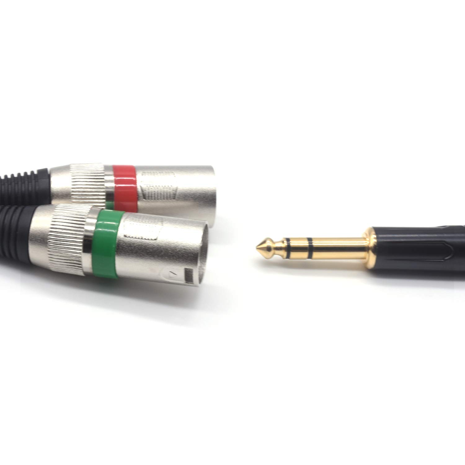 SiYear 10FT 6.35mm (1/4inch) TRS Male Plug to 2 Dual XLR Male Stereo Unbalanced Y Splitter Patch Microphone Cable Cord (3M)