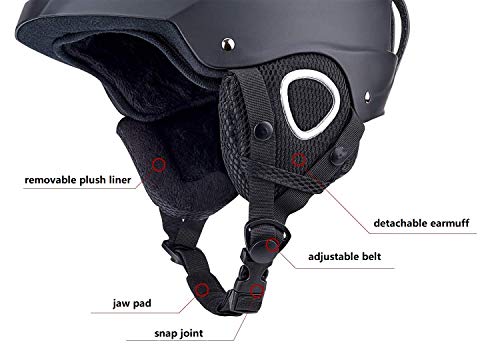 TOONEV Ski Helmet - Snow Helmet - Climate Control Venting, Goggles Compatible, Removable Fleece Liner Snowboard Helmets for Men Women & Youth(56-62cm)
