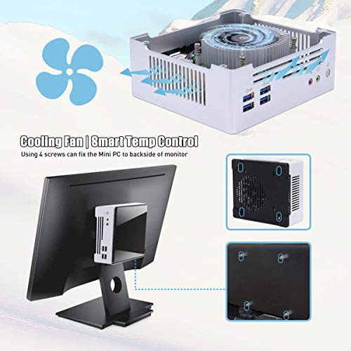 WEIDIAN Mini Desktop PC Quad Core i7 7820HK Windows 10 Mini Computer 16GB DDR4 512GB SSD Double Display 4K 60Hz Gigabit Ethernet HD DP M.2 Wi-Fi&BT4.2 Micro Desktop Small Computer