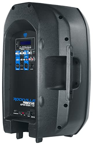 Rockville RPG152K Dual 15" Powered Speakers, Bluetooth+Mic+ Stands+Cables