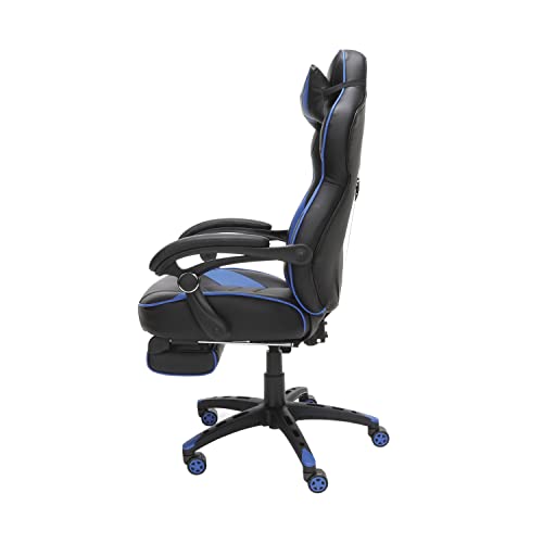 RESPAWN 110 Ergonomic Gaming Chair with Footrest Recliner - Racing Style High Back PC Computer Desk Office Chair - 360 Swivel, Adjustable Lumbar Support, Headrest Pillow, Padded Armrests - 2019 Blue