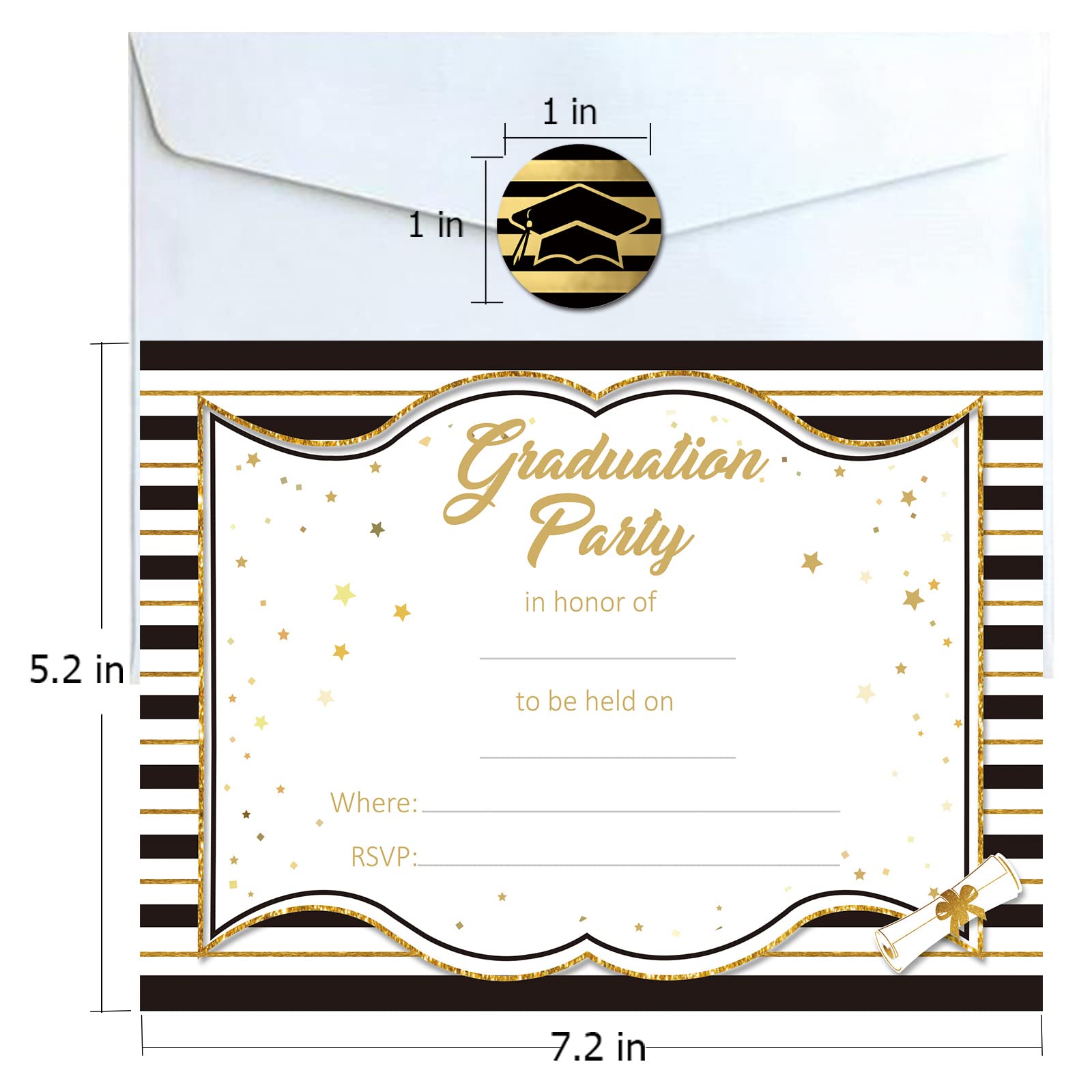 Omgouue Graduation Party Supplies Invitations with Envelopes 2024,Grad Congrats Announcements 32Ct