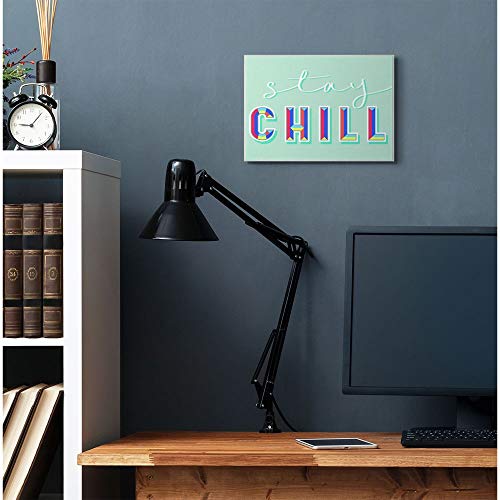 Stupell Industries Stay Chill Green Modern Word, Design by Artist Daphne Polselli Wall Art, 10 x 15, Wood Plaque