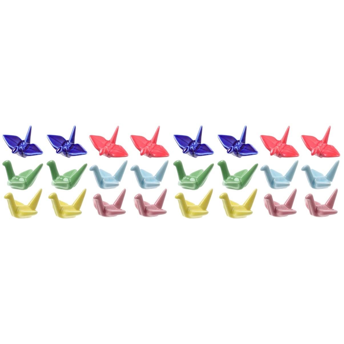 Veemoon 24 pcs Porcelain Chopsticks porcelain crane rest ceramic chopstick holder chopsticks support Rest Japanese Origami