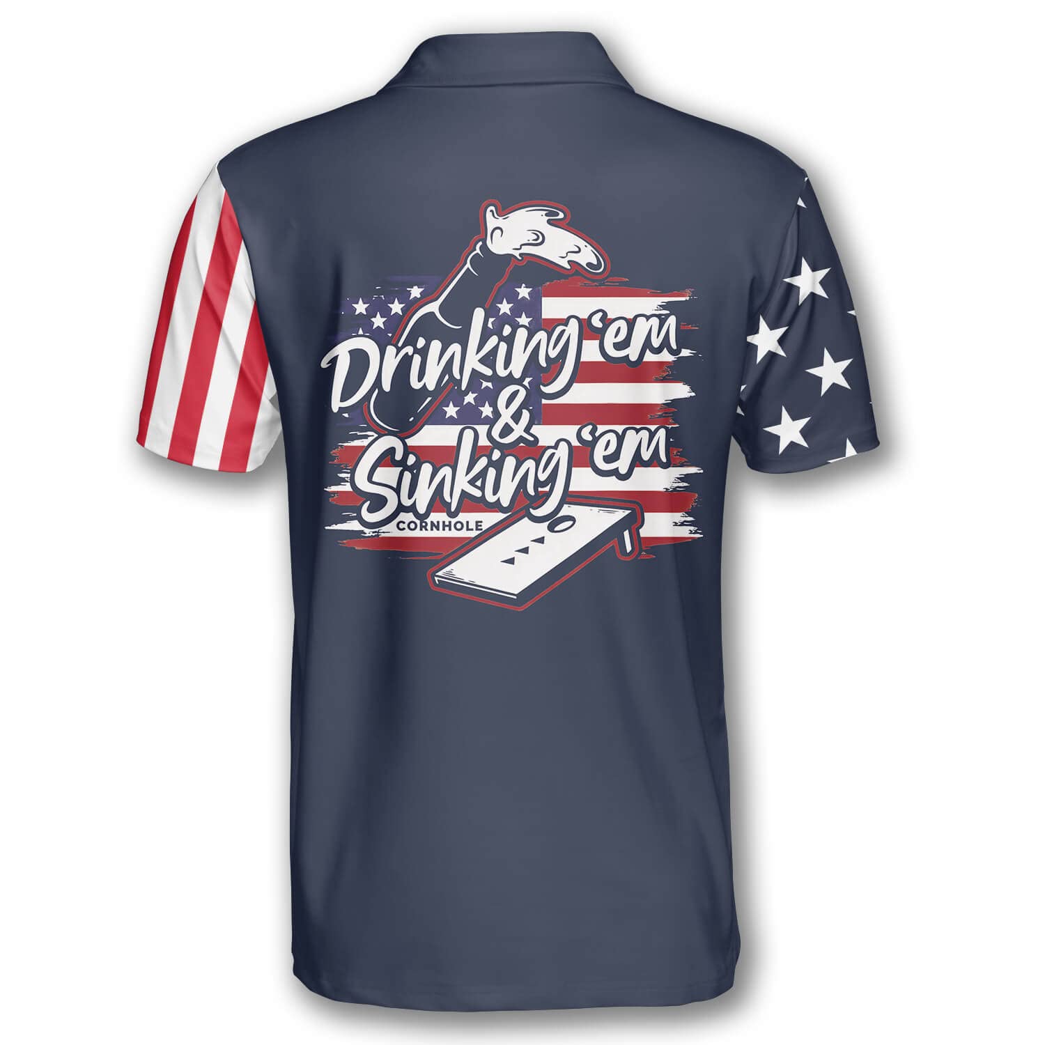 PRIMESTY Personalized Cornhole Shirts for Men, Custom Cornhole Jersey Shirts, Cornhole Polo Shirts Quick Dry, Size S-5XL